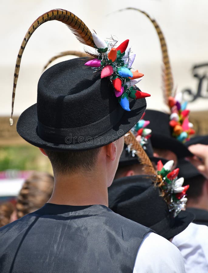 Folk Dancer Men in Strange Hat Editorial Stock Photo - Image of dancer ...