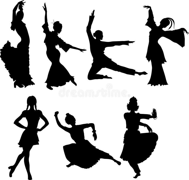 Folk dances stock vector. Image of monochrome, dance, body - 6904135