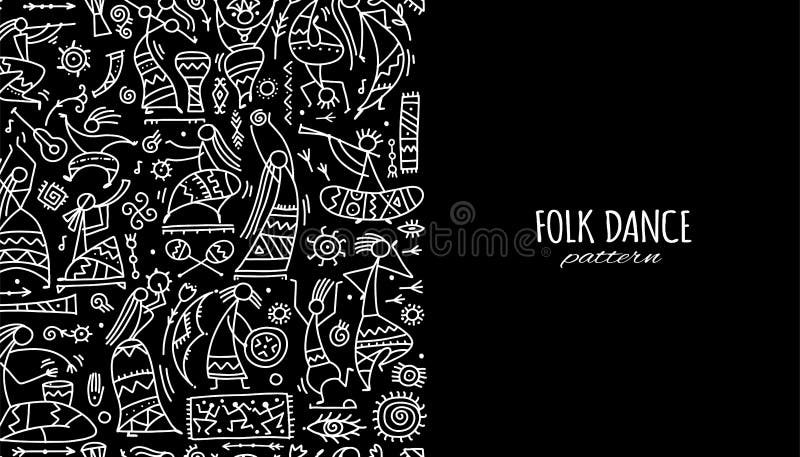 Folk Ethnic Dance, Seamless Pattern for Your Design Stock Vector ...
