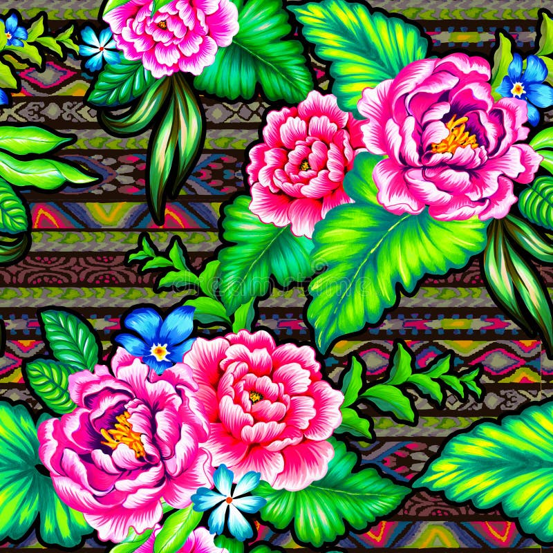 Folk Flowers Aztec Stock Illustrations – 896 Folk Flowers Aztec Stock ...