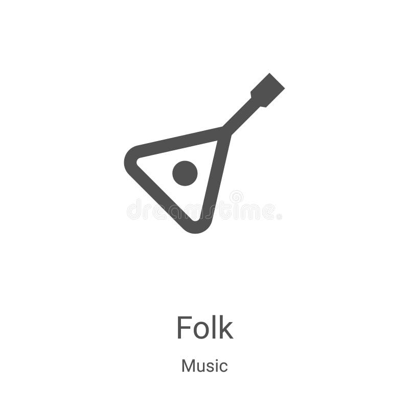 Folk Icon Vector from Music Collection. Thin Line Folk Outline Icon ...