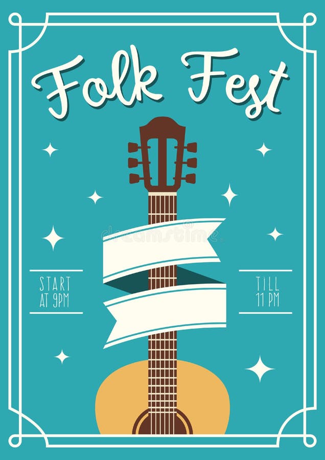 Folk Music Fest. Vector Illustration Decorative Design Stock Vector ...