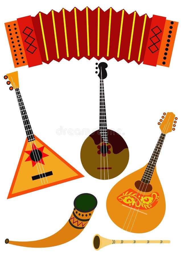 Russian Folk Music Instruments Stock Vector - Illustration of keys ...