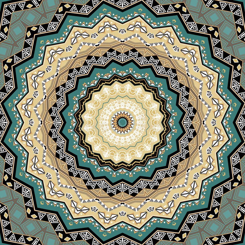 Folk Ornamental Textile Seamless Pattern Stock Illustration ...