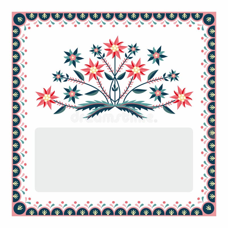 Folk pattern stock vector. Illustration of vector, card - 63620535