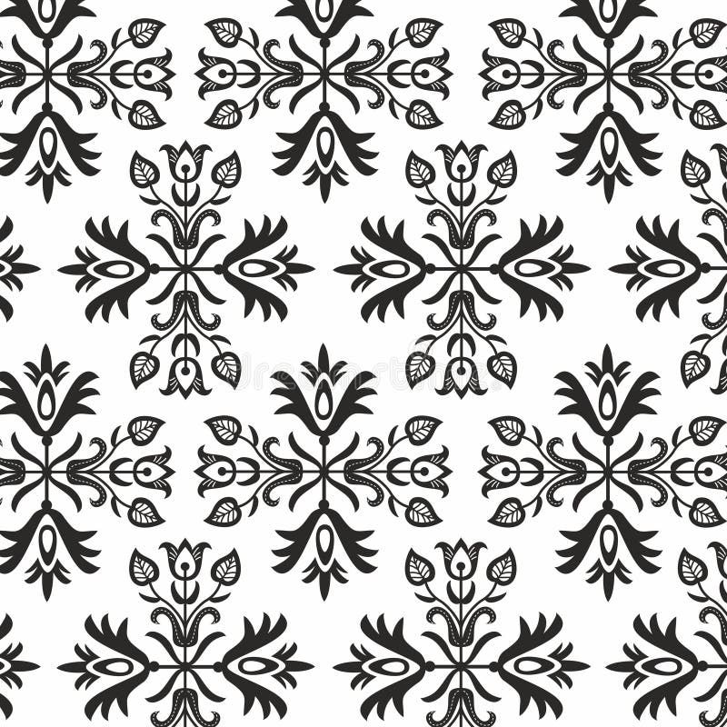 Folk pattern stock vector. Illustration of embroidery - 65763301