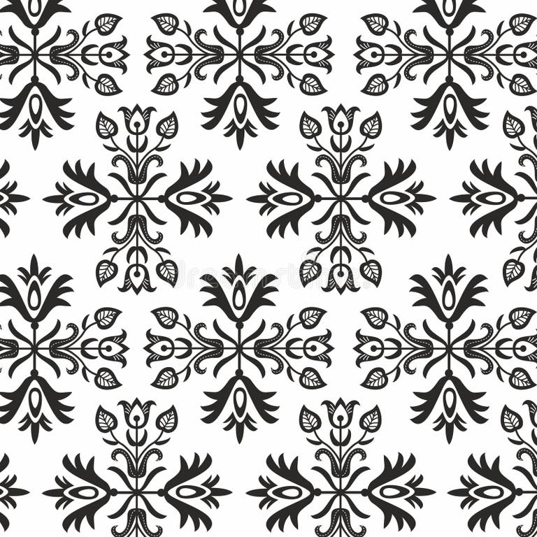 Folk pattern stock vector. Illustration of embroidery - 65763301