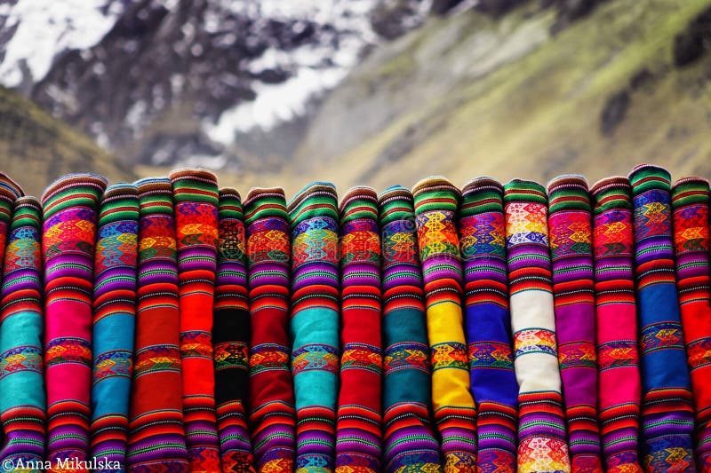 Folk peruvian material stock photo. Image of andes, folk - 125912020