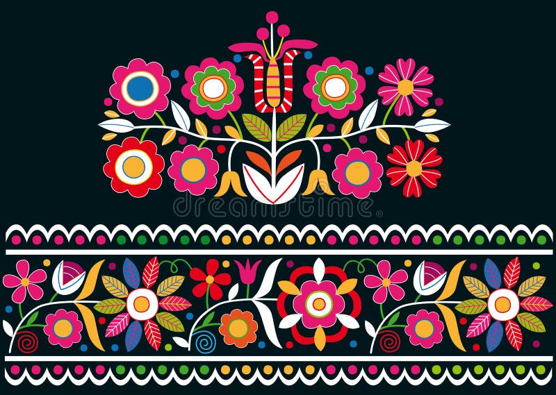 Folk Slovak ornaments stock vector. Illustration of colorful - 67204147