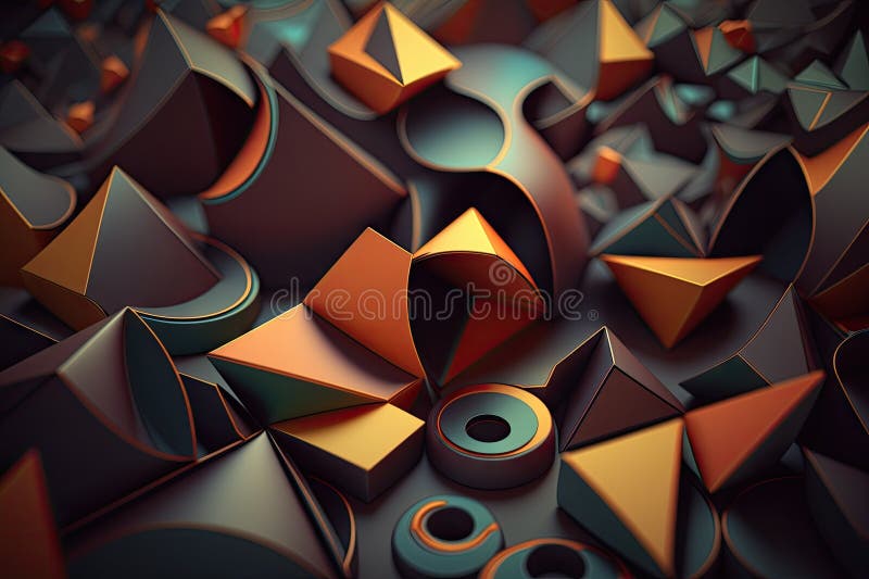 Folk Square with Many Different Lines Abstract Curved Shape Stock ...
