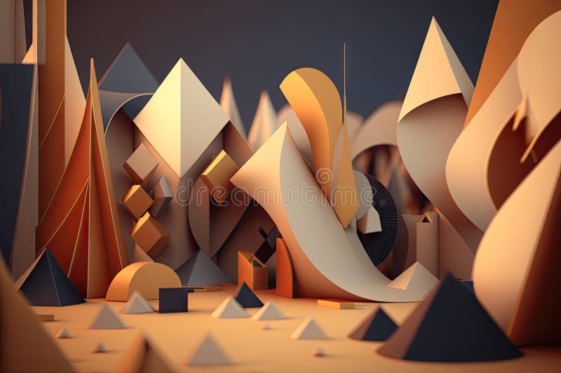 Folk Square with Many Different Lines Abstract Curved Shape Stock ...