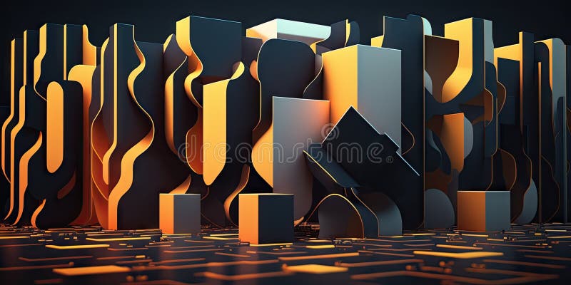 Folk Square with Many Different Lines Abstract Curved Shape Stock ...
