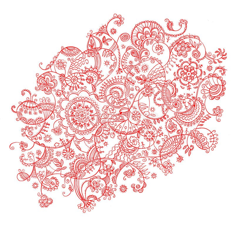 Line Art Folk-style School of Fish Seamless Pattern Stock Vector ...