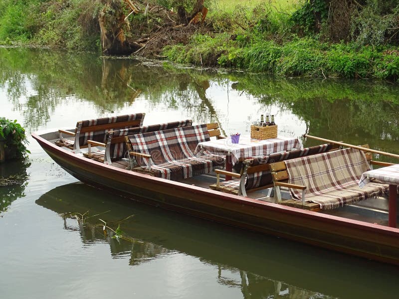 Folklore Excursion Boat in Spreewald in Germany. Stock Photo - Image of ...
