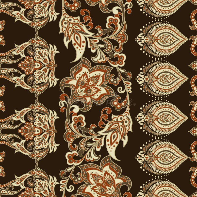 Folkloric Batik Vector Ornament. Ethnic Floral Seamless Pattern. Stock ...