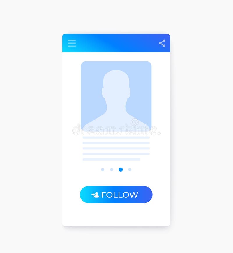 Follow Button on Mobile Screen, Vector Stock Vector - Illustration of ...
