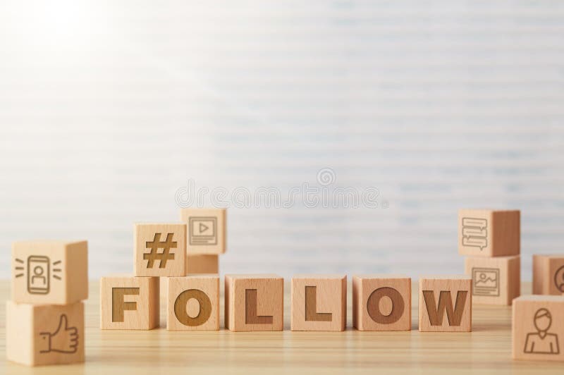 Follow Concept with Toy Cubes Stock Image - Image of inspiration ...