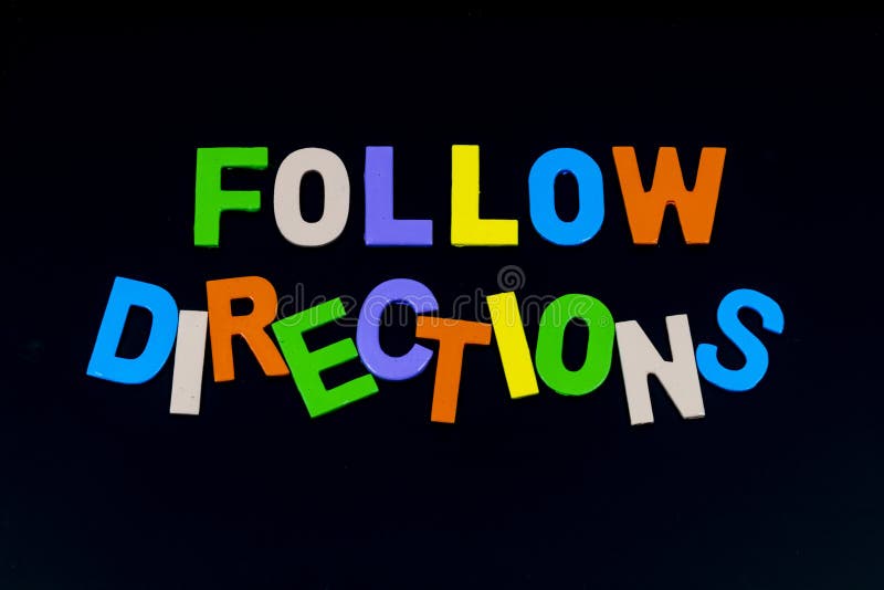 Follow Directions Sign Follow Directions Sign