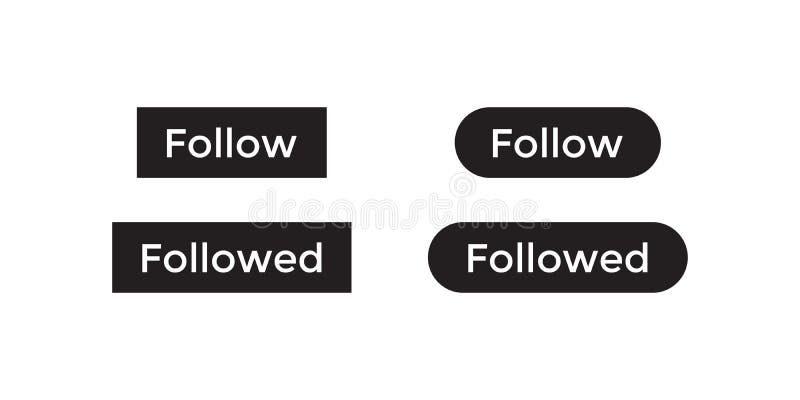 Follow, Followed Button Icon Vector in Flat Style Stock Vector ...