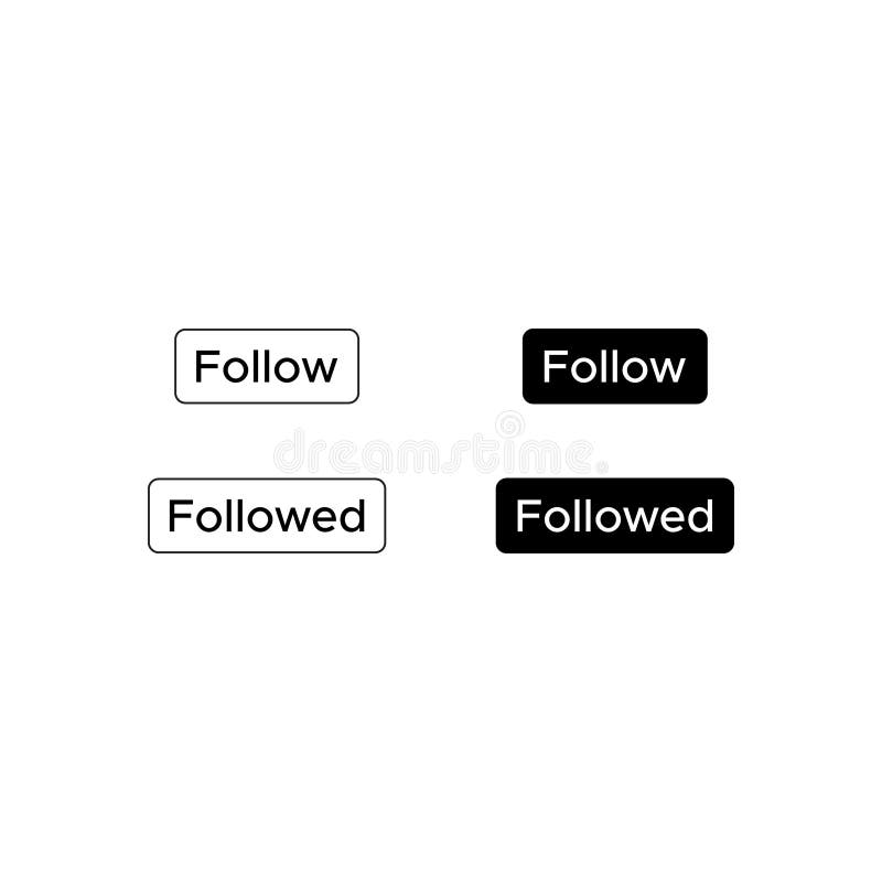 Follow, Followed Button Icon Vector Stock Vector - Illustration of ...