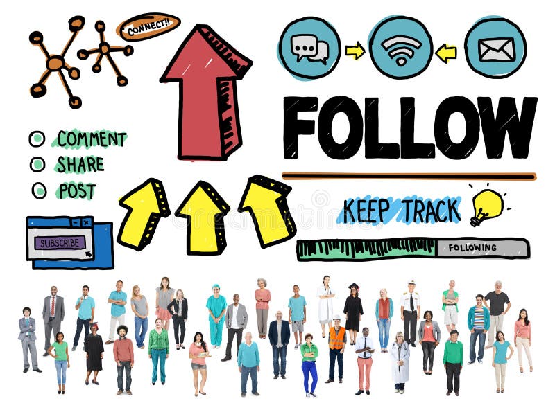 Follow Follower Following Connecting Networking Social Concept Stock ...