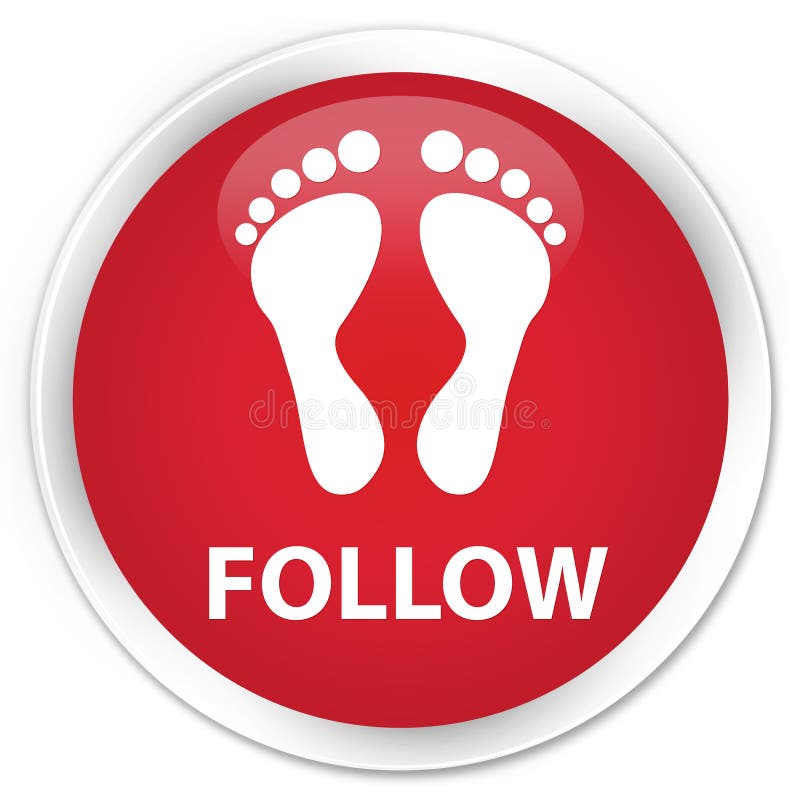 Follow (footprint Icon) Premium Red Round Button Stock Illustration ...