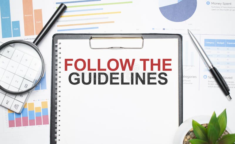 FOLLOW the GUIDELINES Information Closeup. Medical Concept Stock Image ...