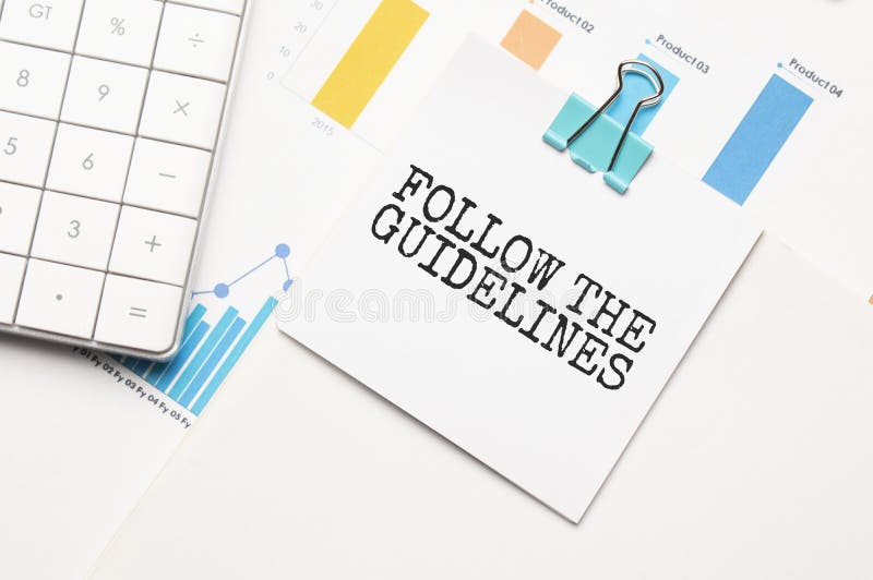 FOLLOW the GUIDELINES Text Concept. Office Workplace Table with ...