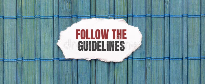 FOLLOW the GUIDELINES Words on Labels with Document Binders Stock Photo ...