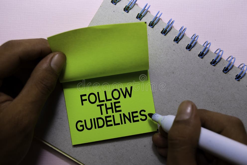 Follow the Guidelines Text on Sticky Notes Isolated on Office Desk ...
