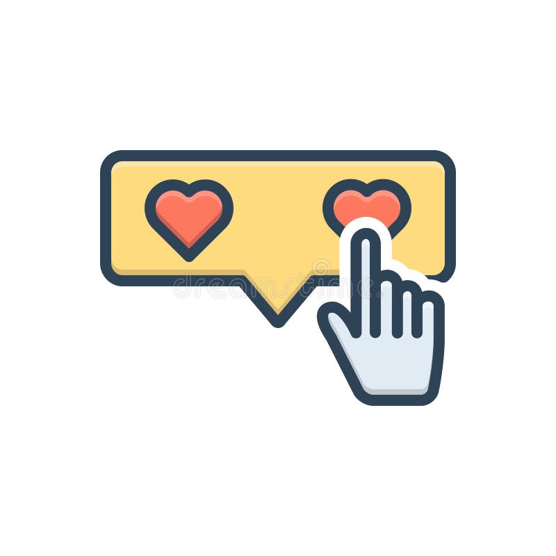 Color Illustration Icon for Follow, Like and Comment Stock Illustration ...