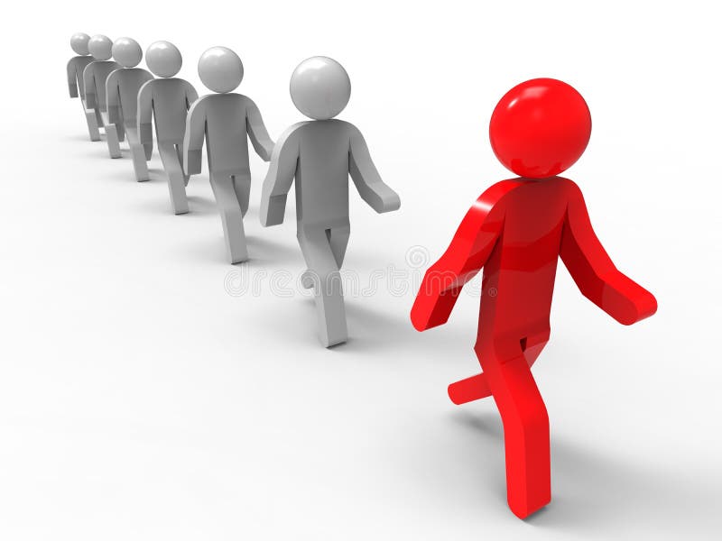 Follow the Leader stock illustration. Illustration of render - 66121703