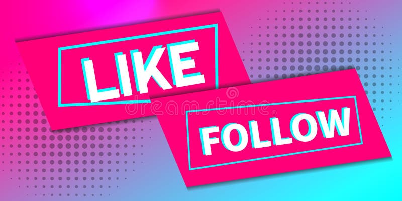 Follow - Live. Background in the Style of the Social Network. Modern ...