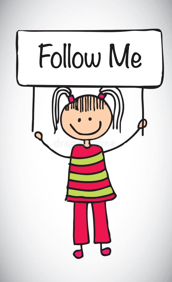 Follow me stock illustration. Illustration of follow - 28745575