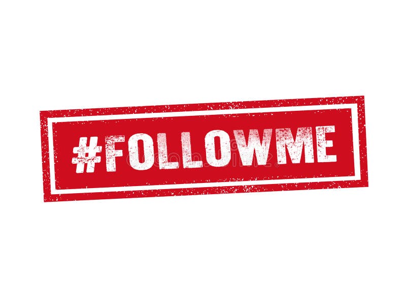 Follow Me Red Stamp Seal Text Message on White Background Stock Vector ...