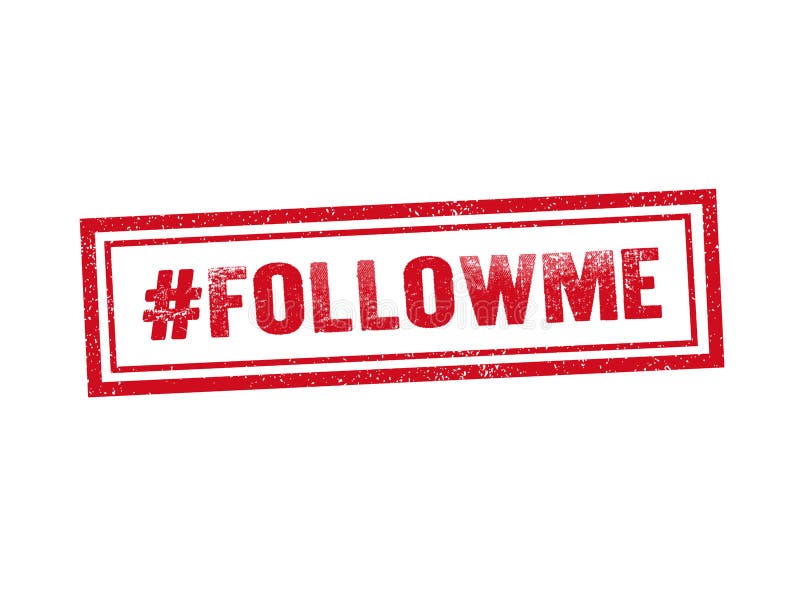 Follow Me Red Stamp Seal Text Message on White Background Stock Vector ...