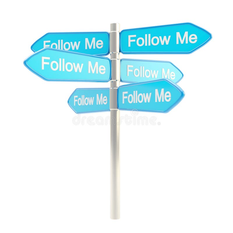 Like Us and Follow Us Street Sign Stock Illustration - Illustration of ...