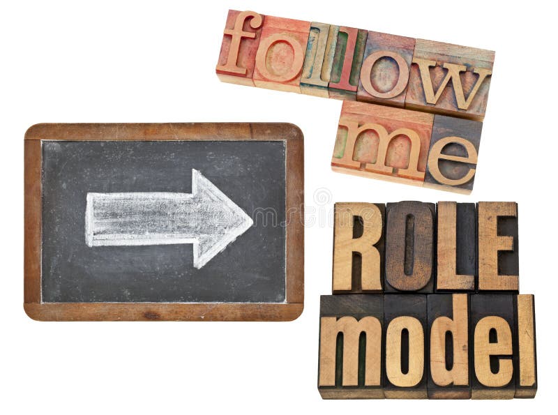 Follow me and role model stock photo. Image of sketch - 24736546