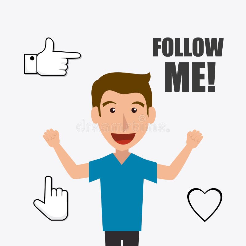 Follow Me Social and Business Stock Vector - Illustration of marketing ...