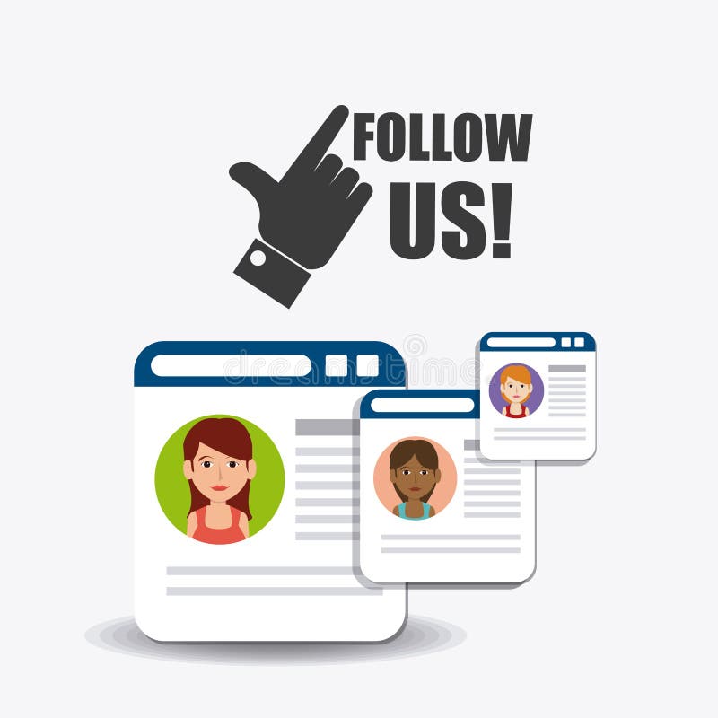 Follow Me Social and Business Stock Vector - Illustration of blog ...