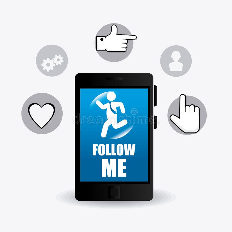 Follow Me Social and Business Stock Illustration - Illustration of ...