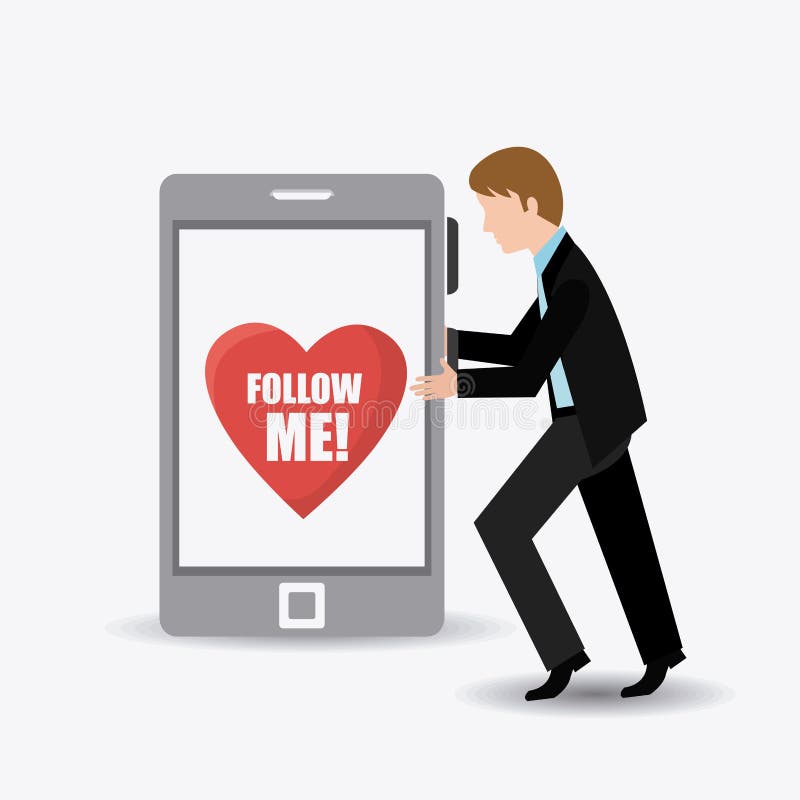 Follow Me Social and Business Theme Design Stock Vector - Illustration ...