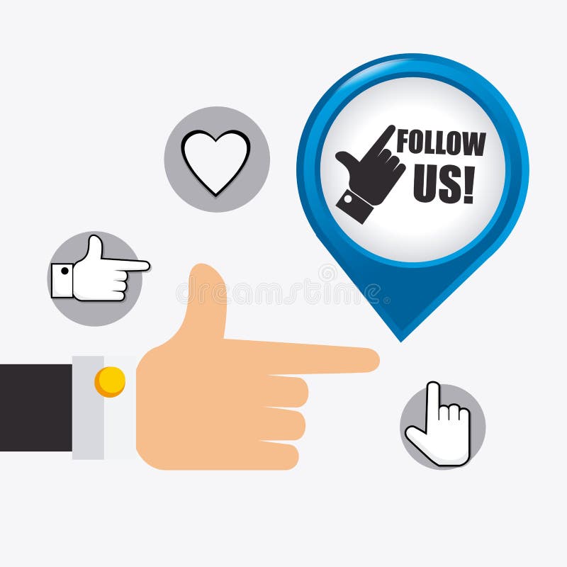 Follow Me Social and Business Theme Design Stock Vector - Illustration ...