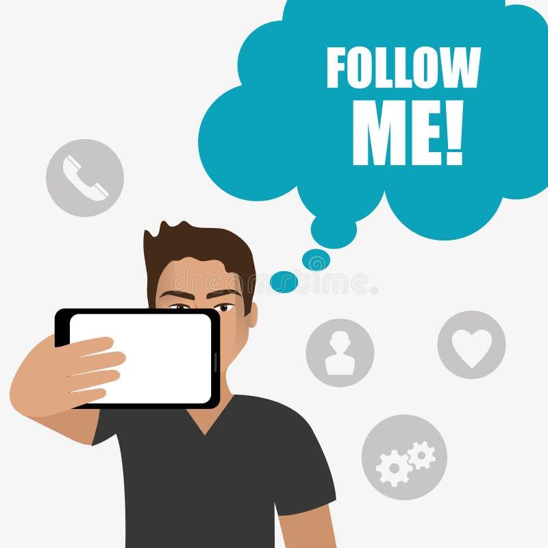 Follow Me Social and Business Theme Design Stock Vector - Illustration ...