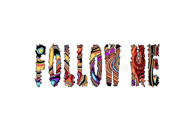 Follow Me Word, Banner, Poster and Sticker Stock Illustration ...