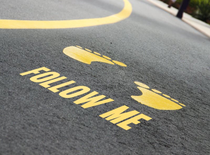 Follow Me Written on the Road Stock Photo - Image of blog, motion: 57357626