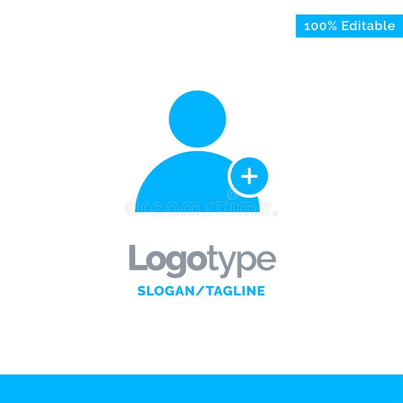 Follow, New, User Blue Solid Logo Template. Place for Tagline Stock ...