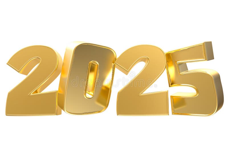 Follow Number 2025 Gold with White Background Stock Illustration ...