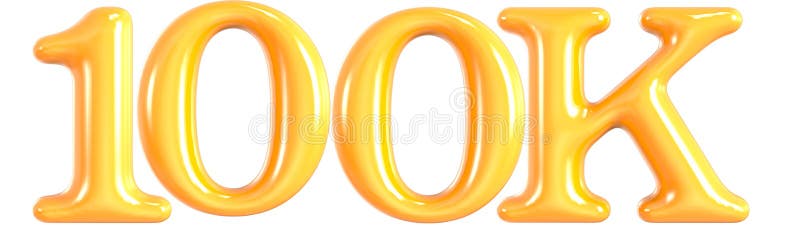 Follow Number 100K Yellow with White Background Stock Illustration ...