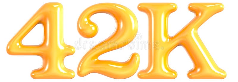 Follow Number 42K Yellow with White Background Stock Illustration ...